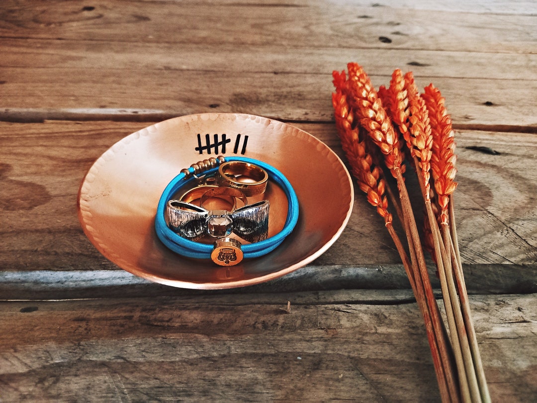 7 Years | 7 Tally Marks | 4'' Handmade Copper Bowl | Wedding or Dating ...