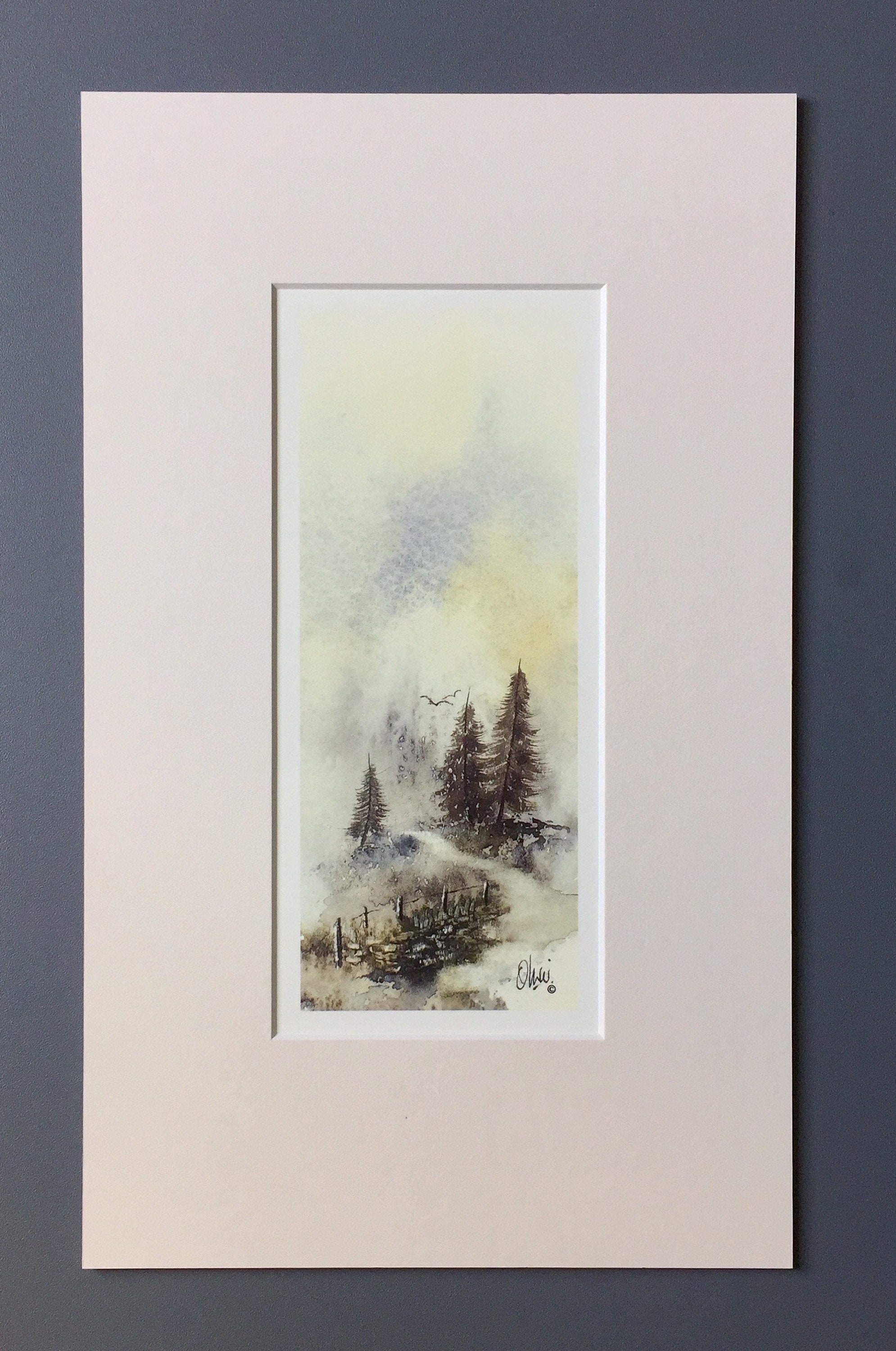 Landscape Art Print 'treeline' From an Original Watercolor Painting by ...