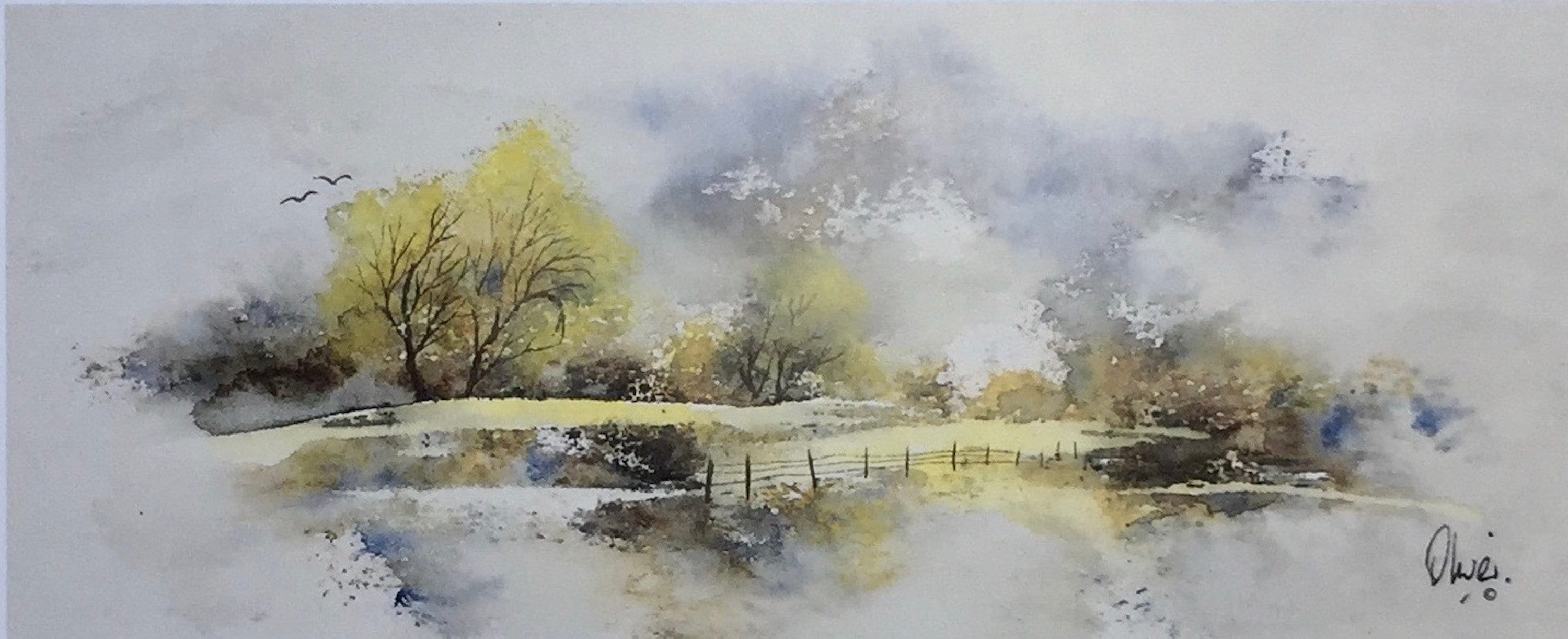 Watercolour Landscape Art Print. 'riverside'. A Limited Edition Wall ...