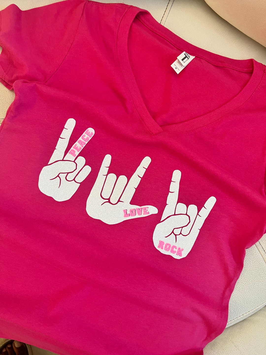 Peace, Love, Rock T-shirt, Rock N' Roll T-shirt, 70s Classic Rock Shirt ...