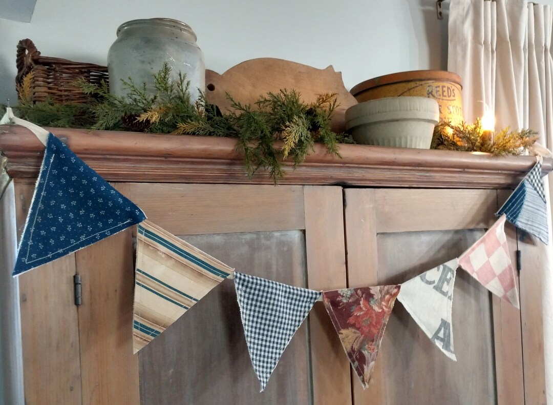 Cottage Farmhouse Pennant Garland Banner or Bunting With Authentic ...