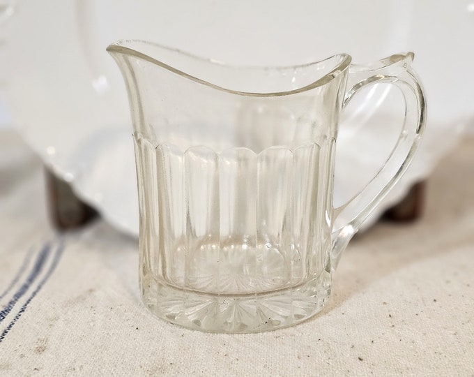 Vintage Pint Sized Clear Glass Milk Pitcher - Etsy