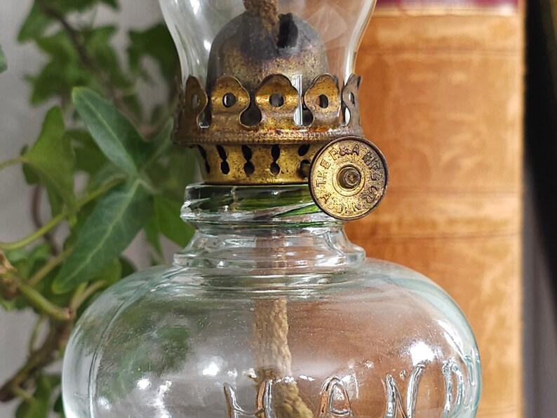 Antique "handy" Clear Glass Stem Miniature Oil Lamp, Cottage Lamp - Etsy