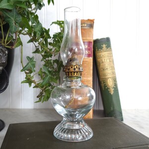 Antique "handy" Clear Glass Stem Miniature Oil Lamp, Cottage Lamp - Etsy