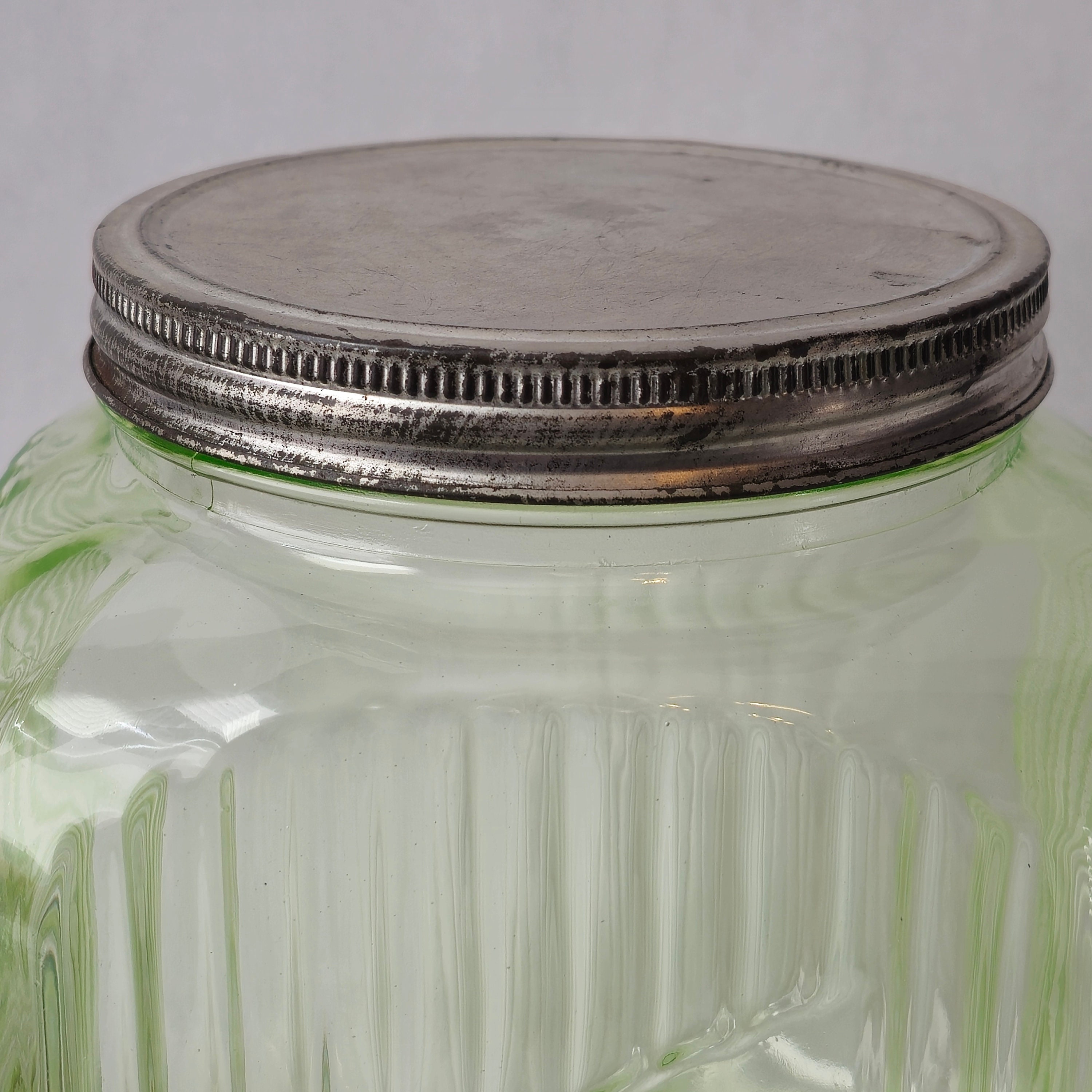 Hoosier Cookie Jar, Uranium Glass, Depression Era - Etsy