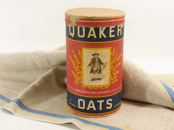 Vintage Quaker Oats Round Cardboard Oatmeal Box Circa 1lb. | Etsy