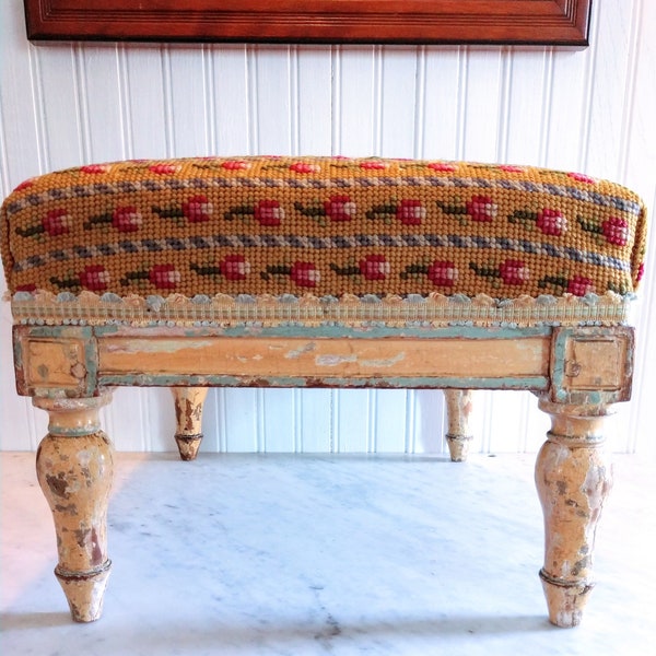 Antique Footstool - Etsy