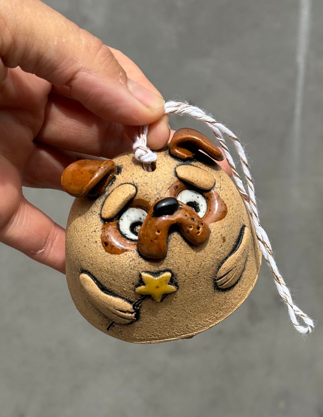 Handmade Ceramic Bell Animal Design.christmas Tree Ornament. Handmade ...