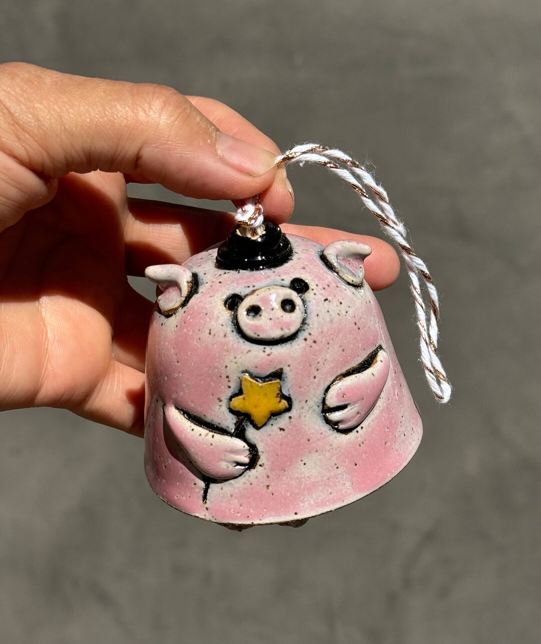 Handmade Ceramic Bell - Animal Design.christmas Tree Ornament. Handmade ...