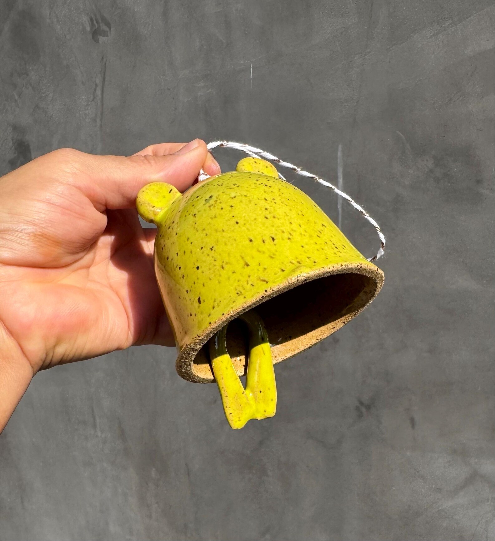 Handmade Ceramic Frog Bell: Animal Design Ornament - Etsy