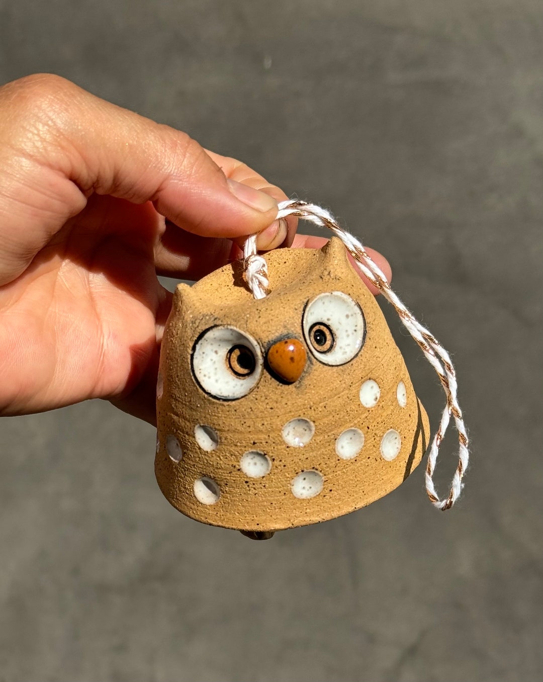 Handmade Ceramic Owl Bell - Christmas Ornament Decor - Etsy