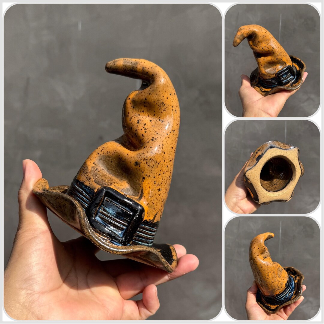 Handmade Ceramic Halloween Witch's hat, Halloween Ceramic hat, ceramic ...