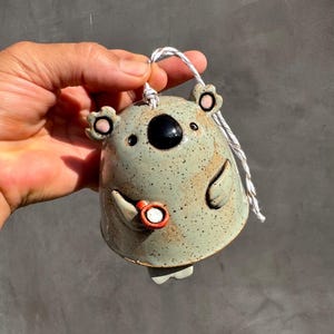 Handmade Ceramic Bell - Animal Design.christmas Tree Ornament. Handmade ...