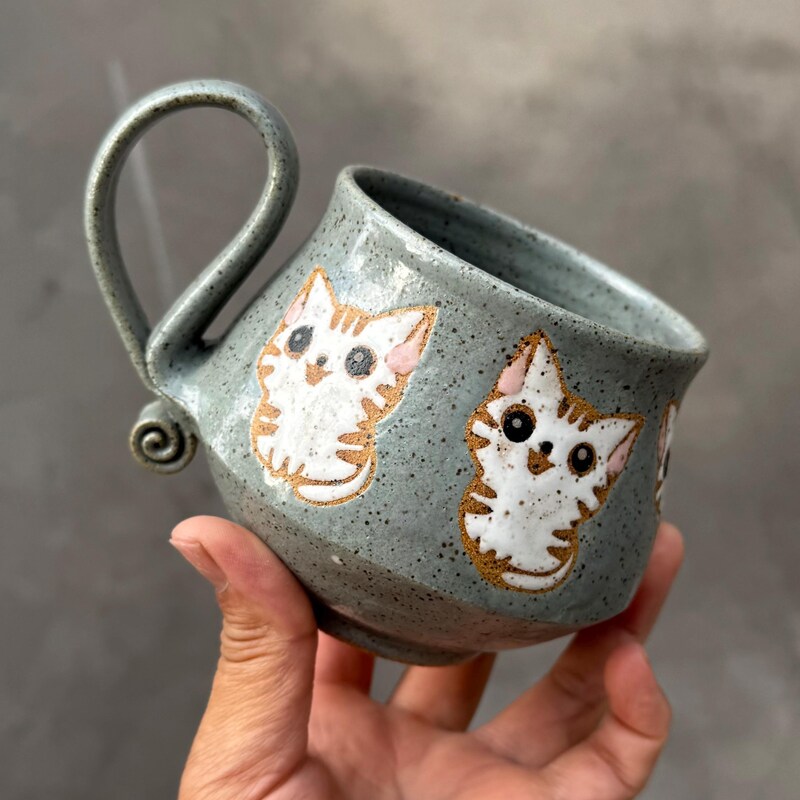Pottery Cat - Etsy