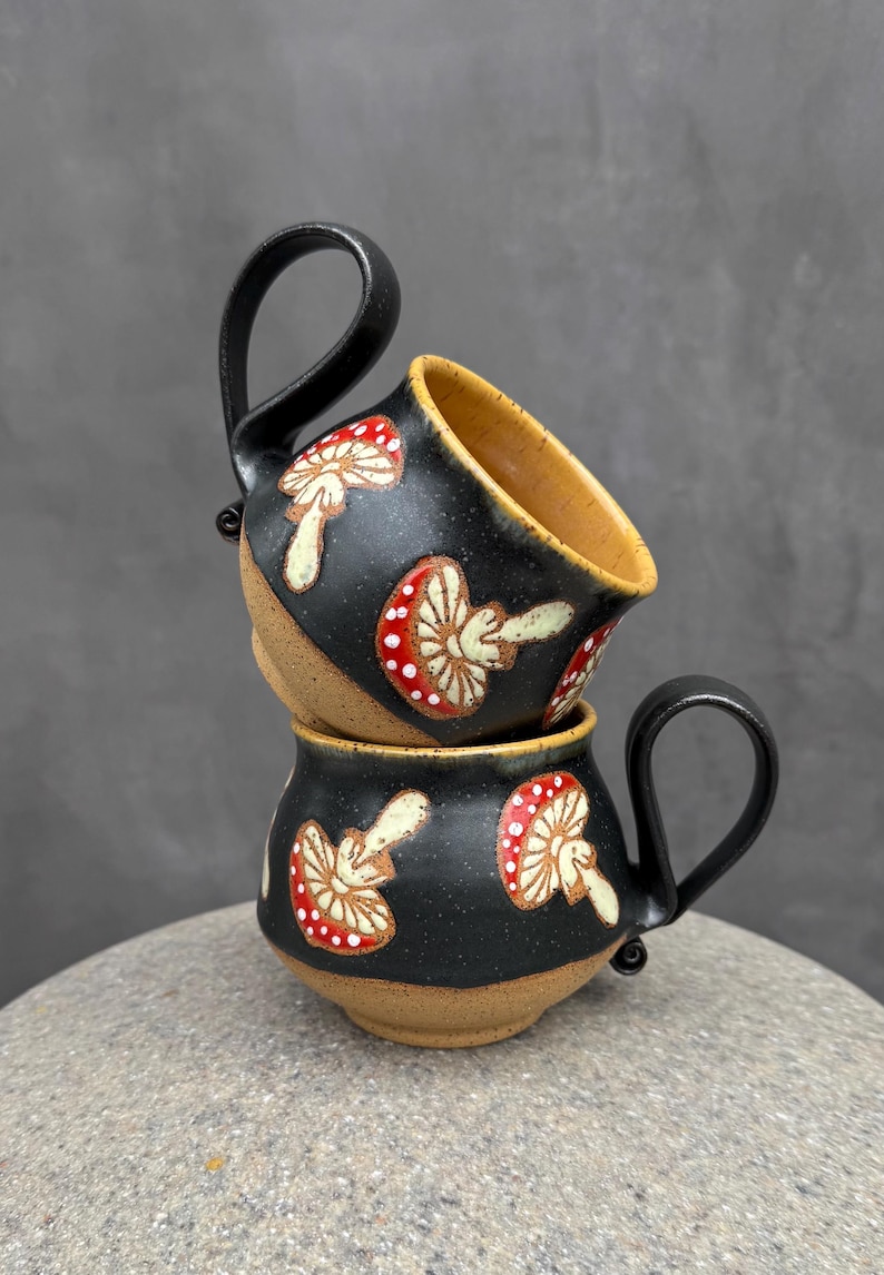 Handmade Mushroom Coffee Mug: Wheel Thrown Pottery, Eco-friendly ...