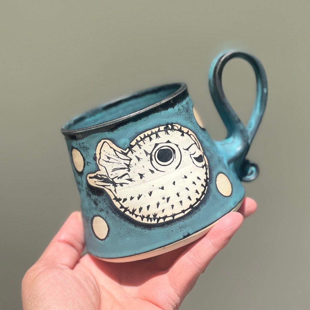 Handmade Pufferfish Coffee/tea Mug . Pufferfish Mug, Handmade Mug ...