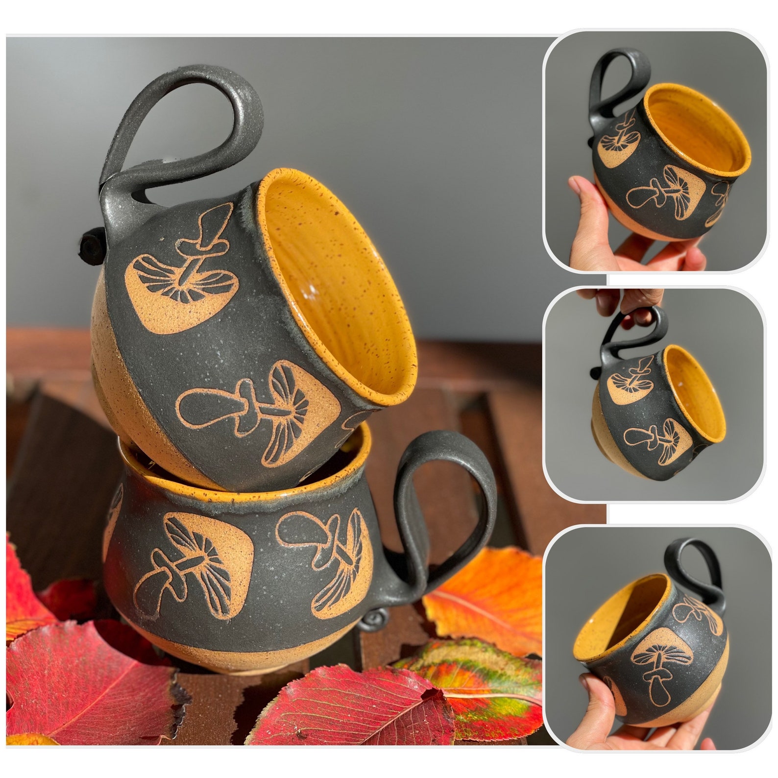 Handmade Mushroom Coffee Mug .mushroom Mug Handmade Mug - Etsy