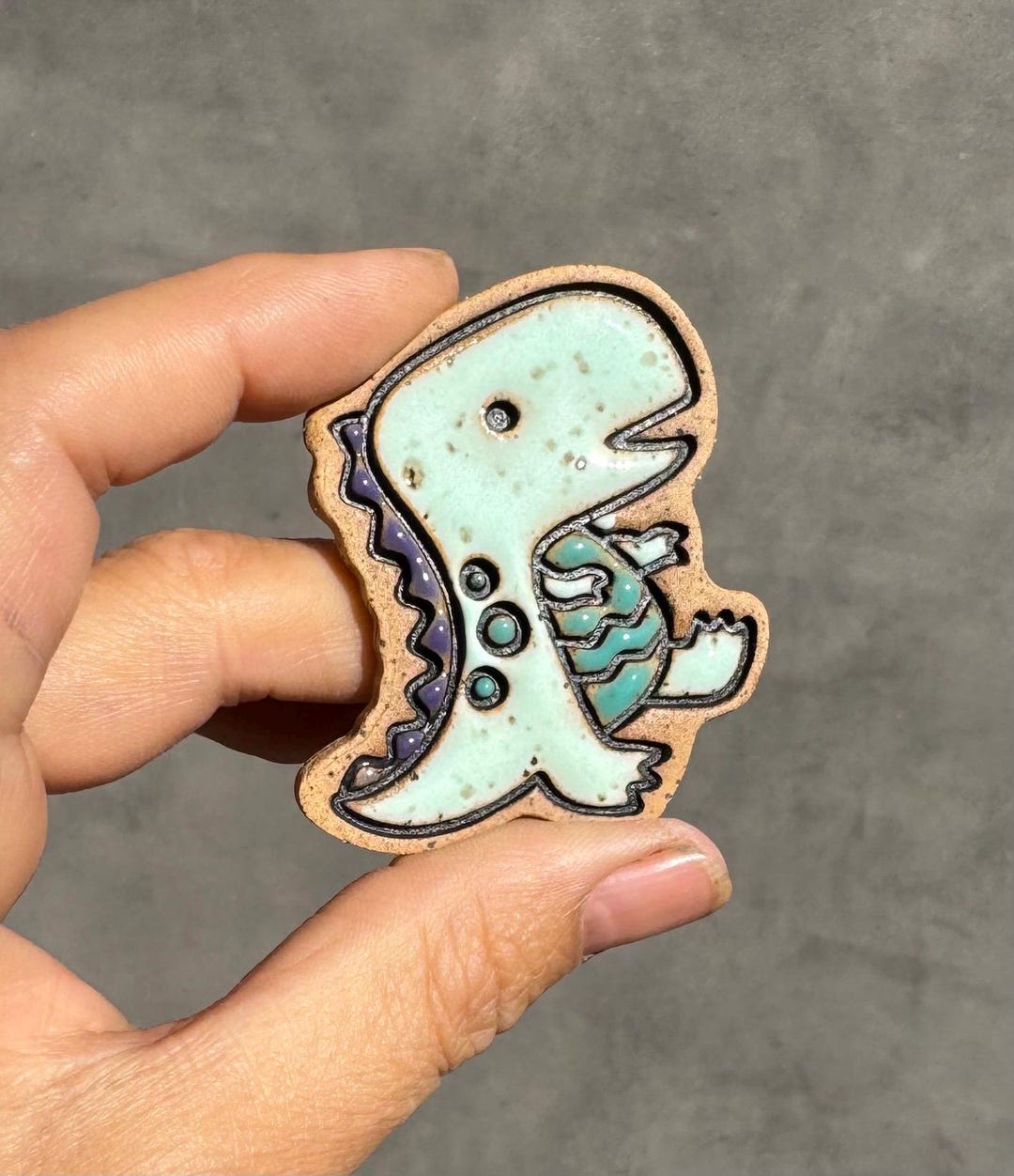 Handmade Porcelain Dinosaur Fridge Magnet, Ceramic Decor - Etsy