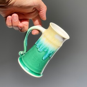 White and Green Small Pottery Mug.liquor Shot .thumb Mug, Tequila Shot ...