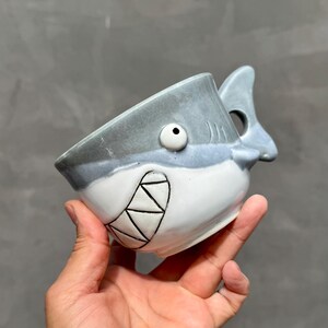 Handmade Shark Coffee/tea Mug Shark Mug, Handmade Mug .pottery Mug ...