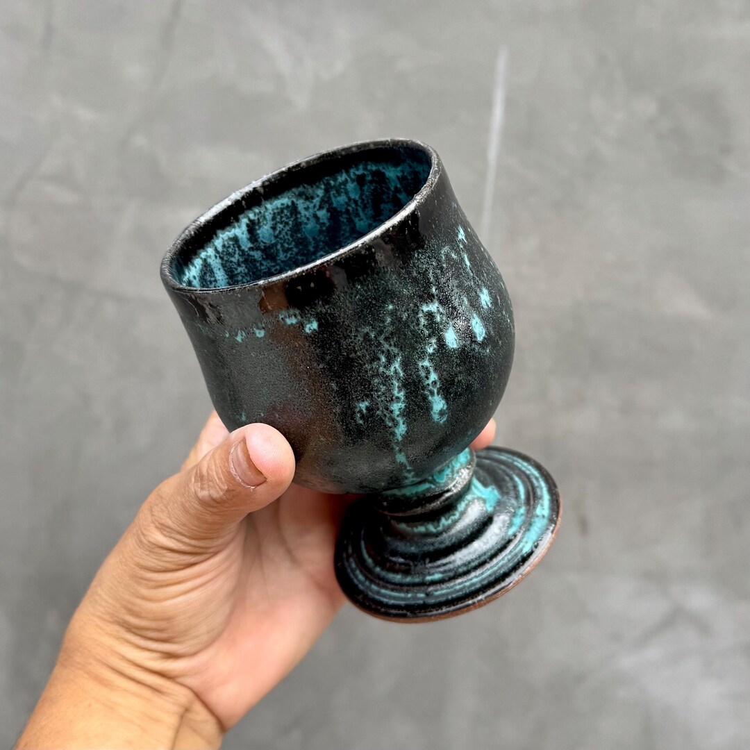 Handmade Ceramic Wine Goblet: Wheel Thrown Pottery - Etsy