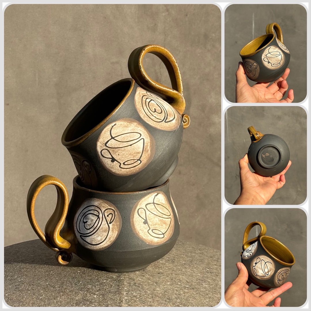 Handmade Coffee Mug With one Line Coffee Mug Design.handmade - Etsy
