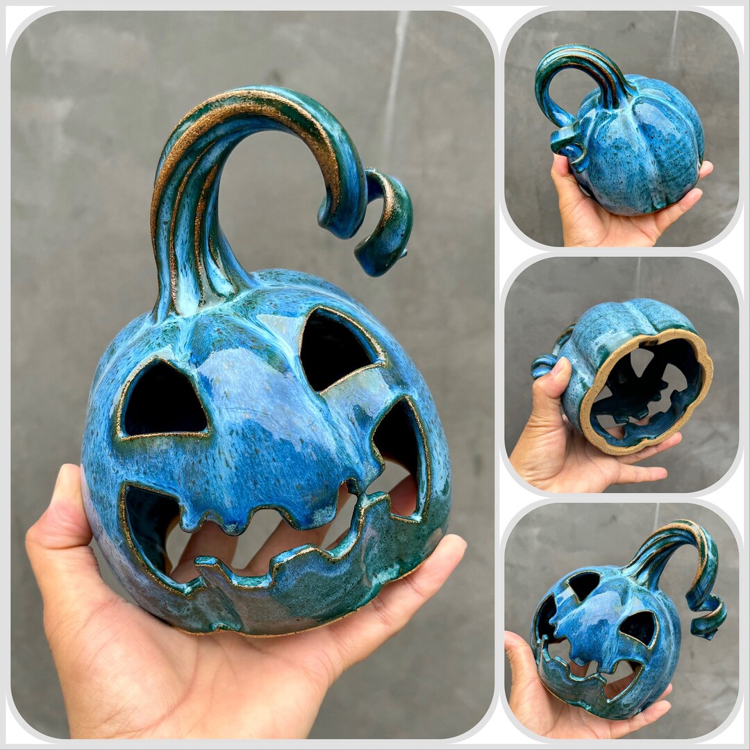 Halloween Decor,jack-olantern.pumpkin Candle Holder, Luminary Handmade ...