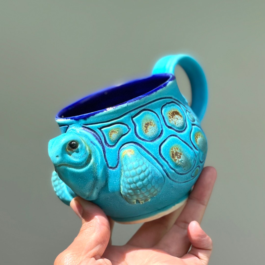 Handmade Turtle Coffee/tea Mug Turtle Mug, Handmade Mug .pottery Mug ...