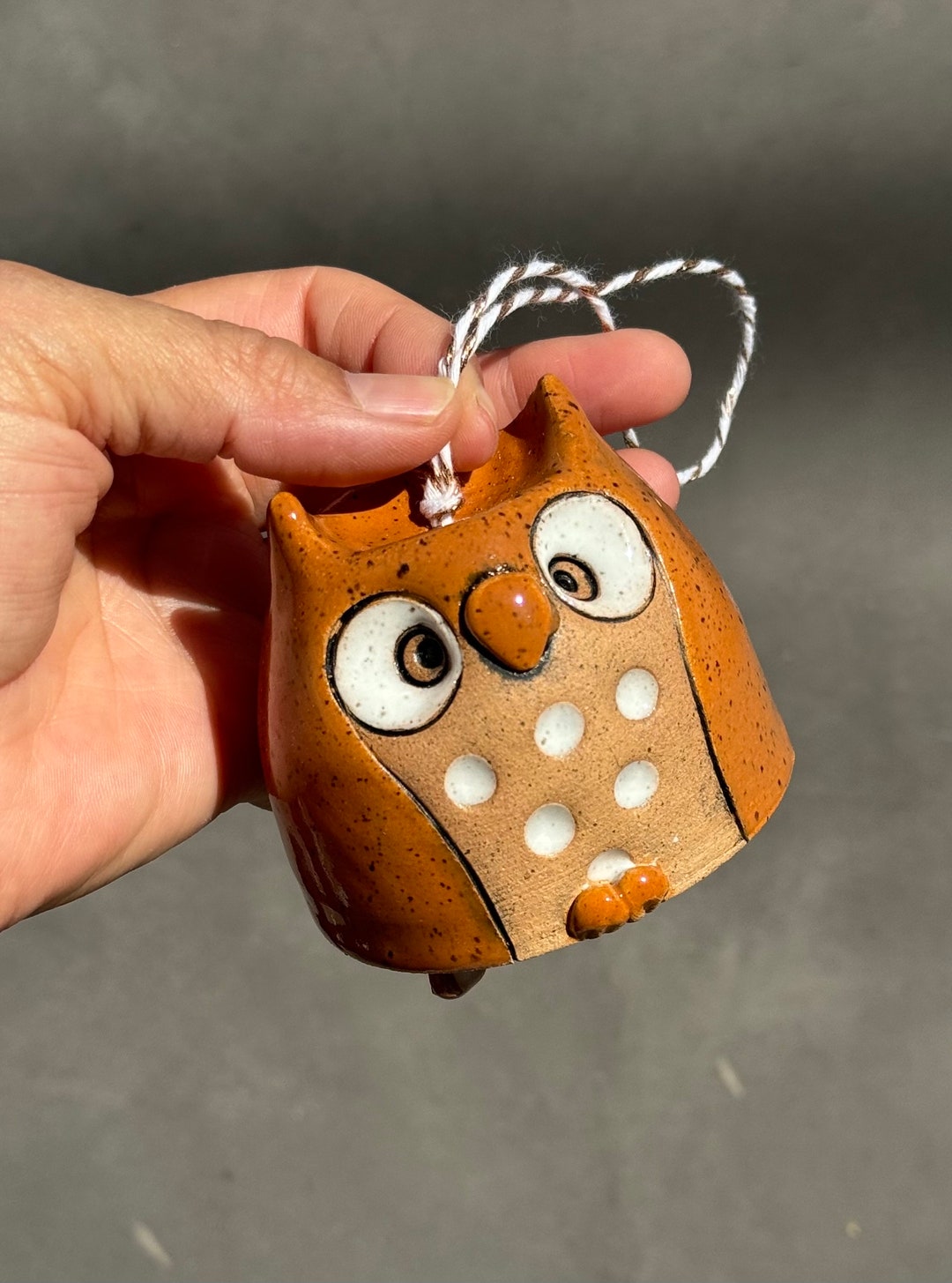 Handmade Ceramic Owl Bell: Christmas Tree Ornament - Etsy
