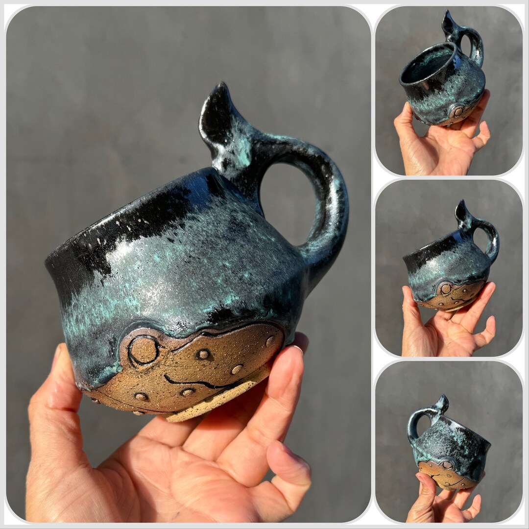 Handmade Whale Coffee Mug .whale Mug, Handmade Mug .pottery Mug. Wheel ...