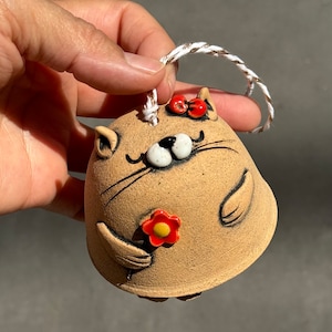 Handmade Ceramic Bell Animal Design.christmas Tree Ornament. Handmade ...