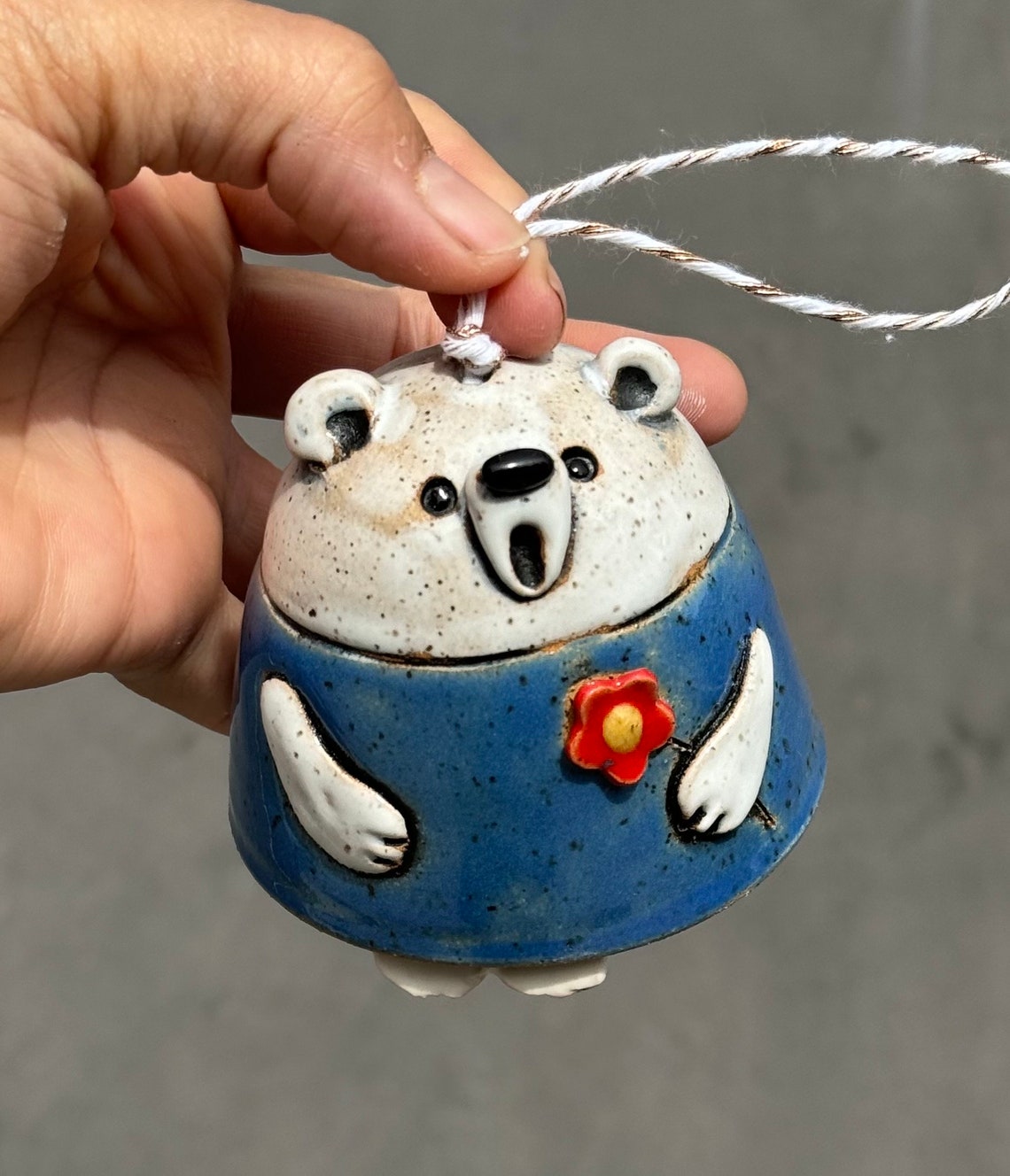 Handmade Ceramic Animal Bell: Christmas Tree Ornament - Etsy
