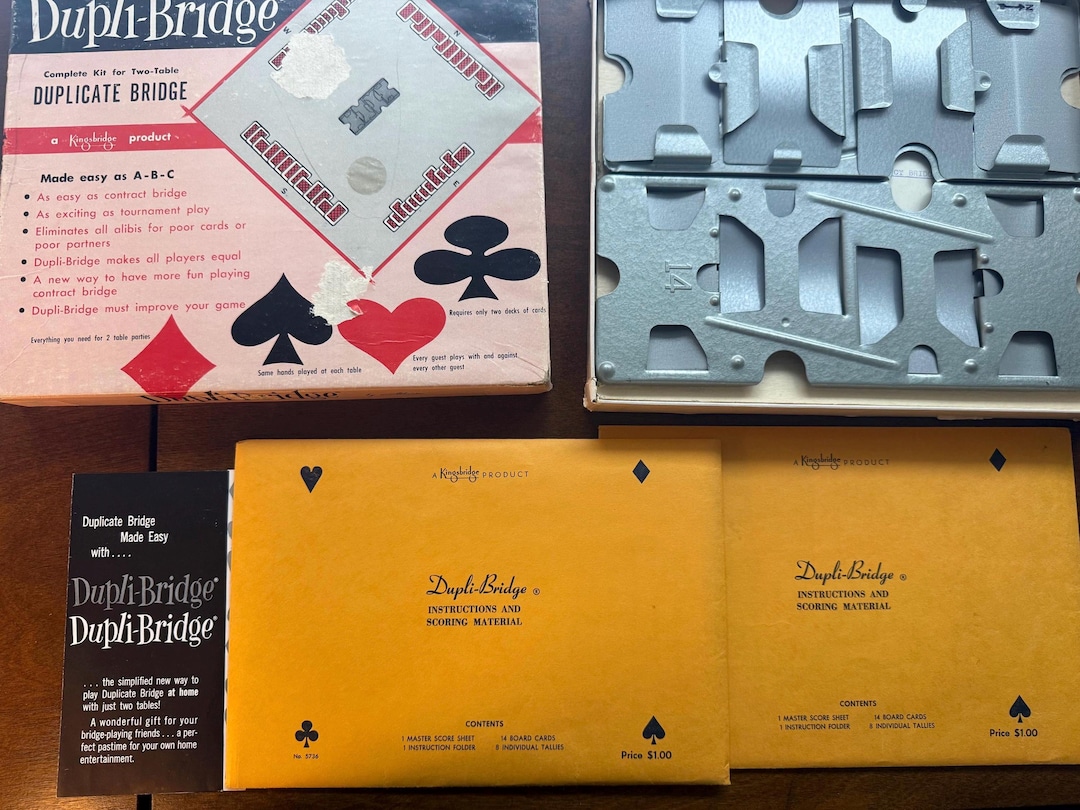 Vintage 1960’s Dupli-bridge for Two Table Bridge Parties Game - Etsy