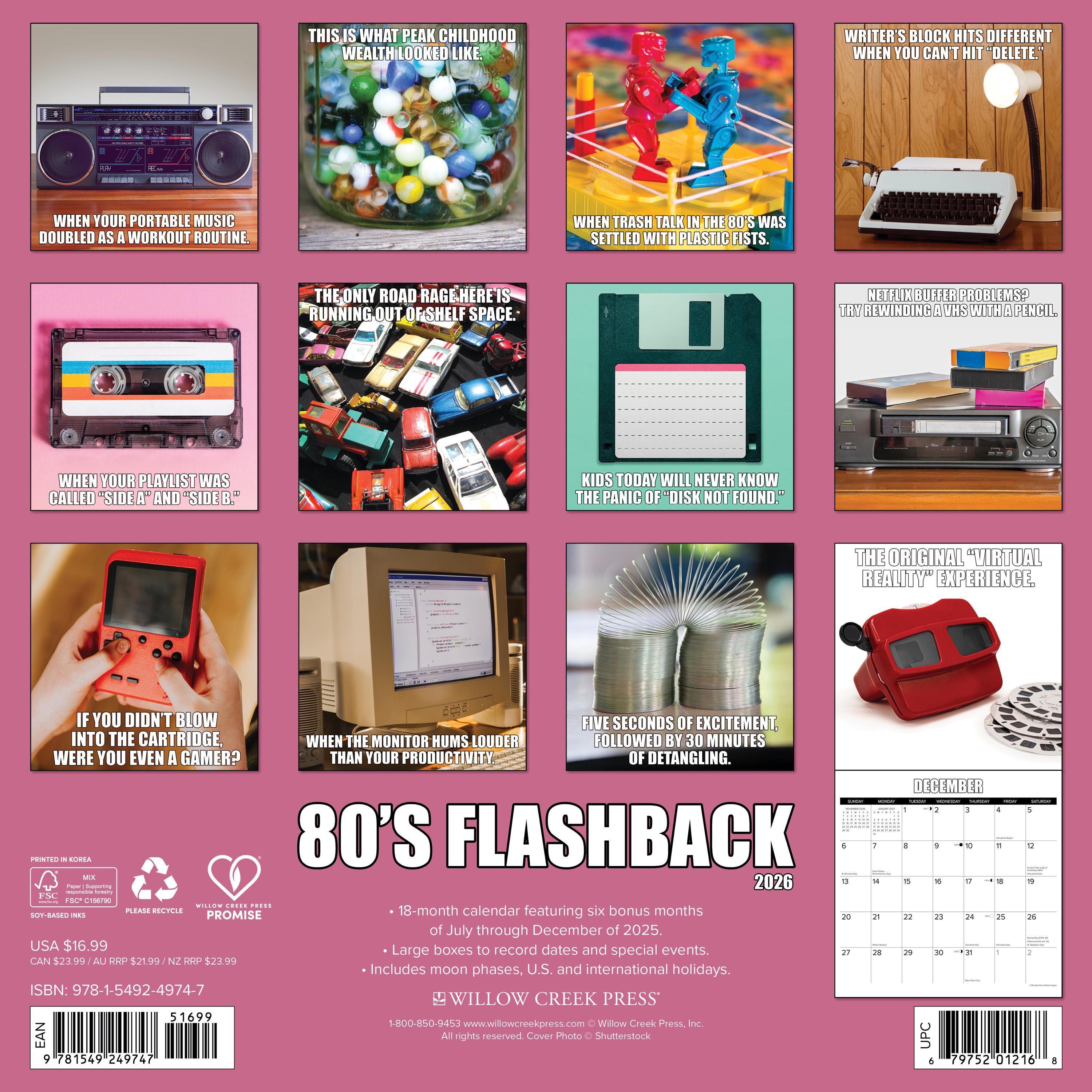 80's Flashback 2026 Wall Calendar - Etsy