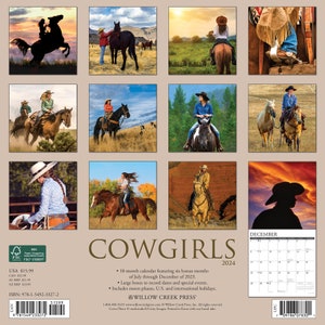 Cowgirls 2024 12 X 12 Wall Calendar - Etsy