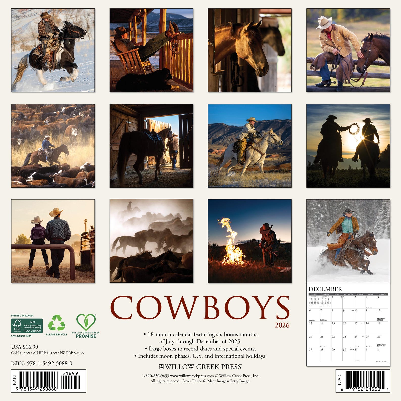 Cowboys 2026 12" X 12" Wall Calendar - Etsy