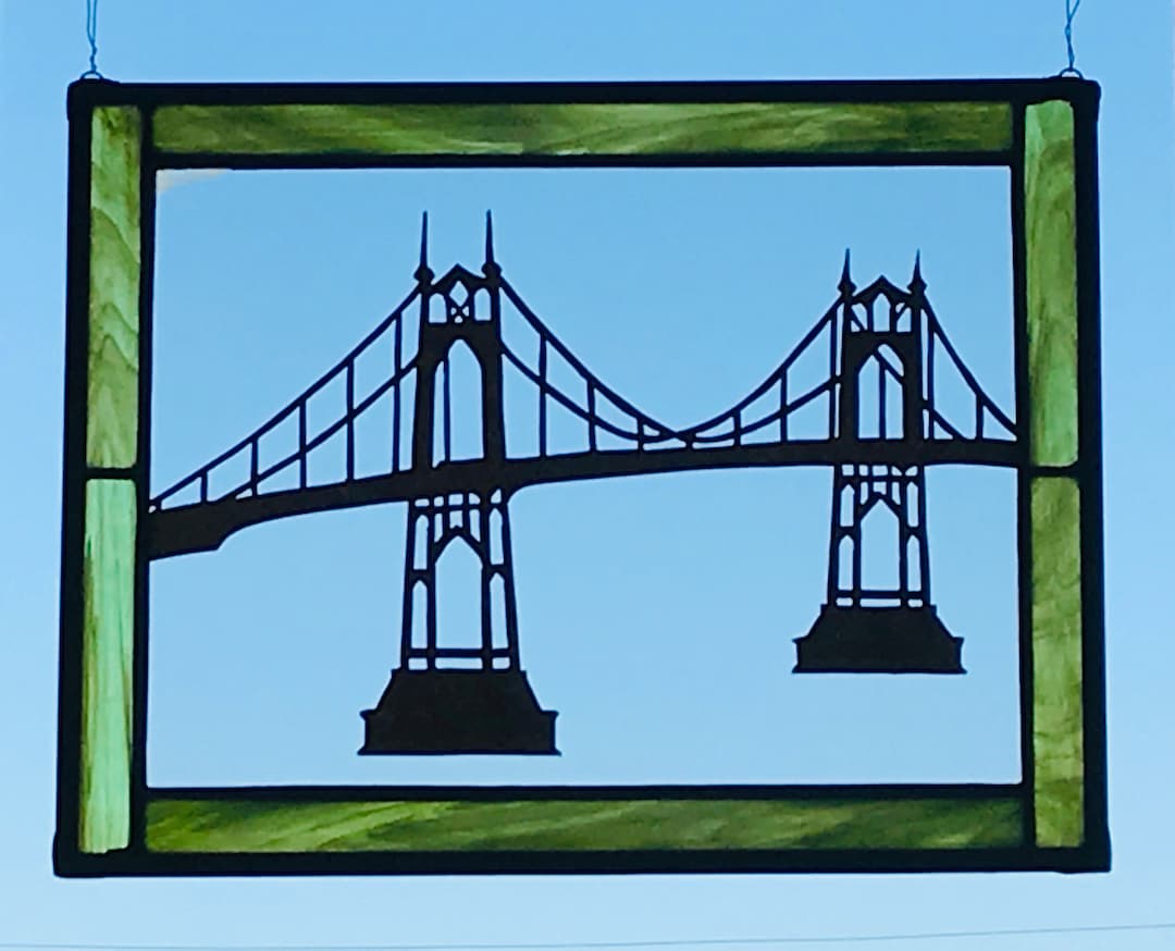 Stained Glass, St. John's Bridge, Portland Oregon, 10” X 13” - Etsy