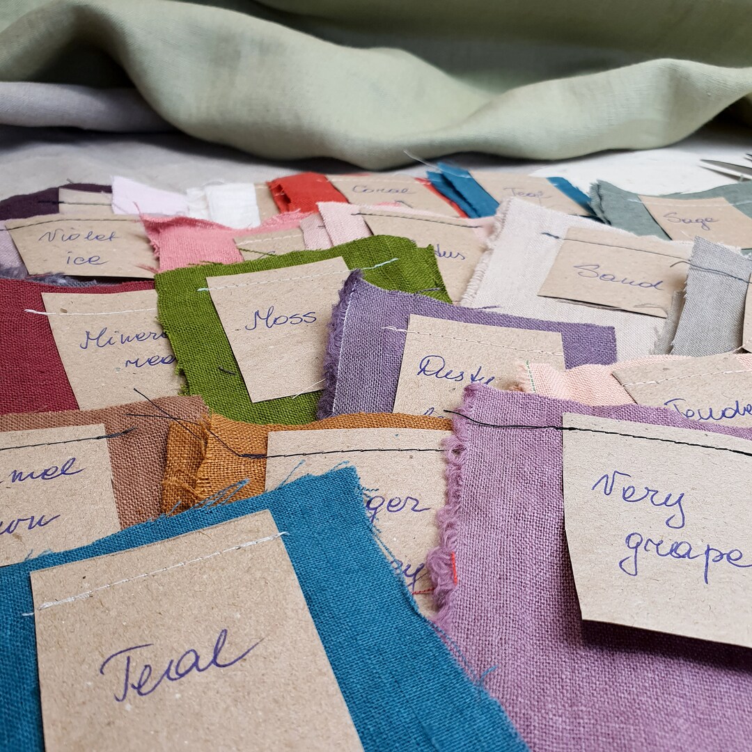 Soft Linen and Cotton Muslin Fabric Samples. Fabric Color Swatches. - Etsy