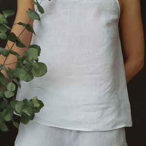 Linen Pajama Linen Pajama Set Linen Top and Linen Shorts Linen ...