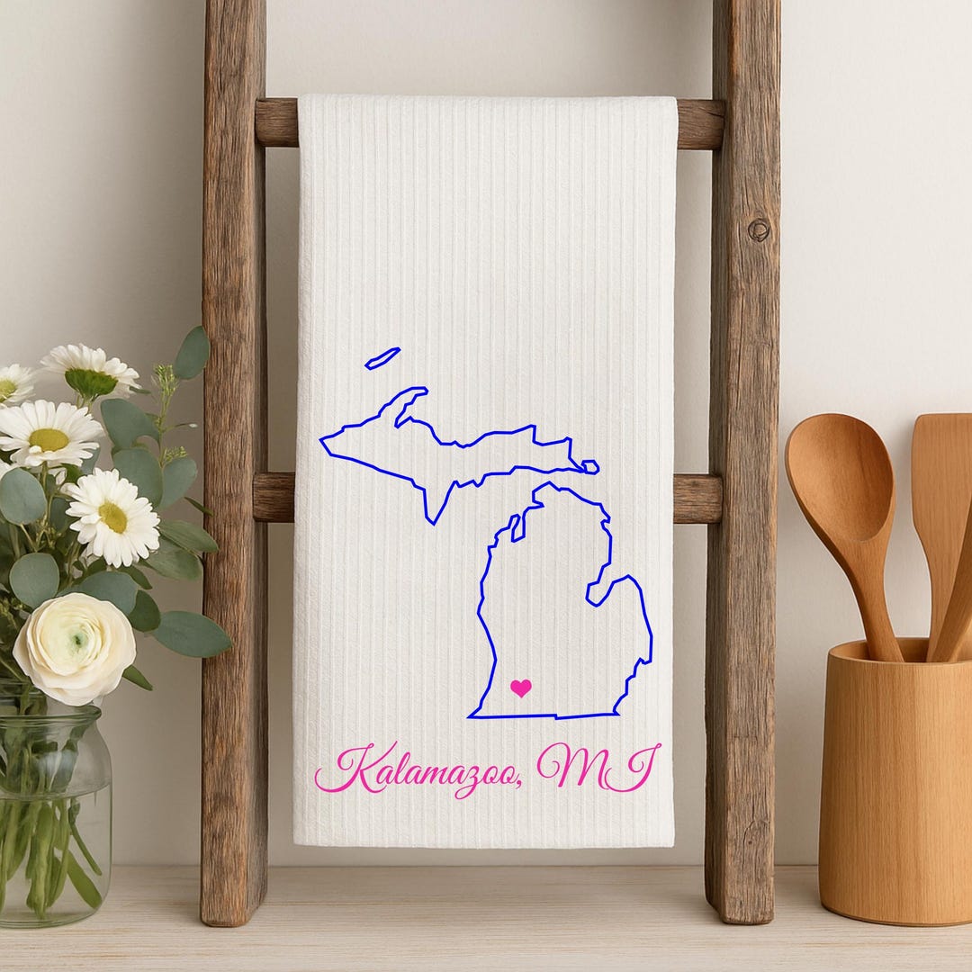 Personalized City State Kitchen Towel, Custom Home Hand Towel ...