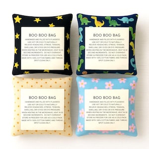 Set of 2 Flaxseed Boo Boo Bags for Kids, Kid Sized Ice Pack, Soothing ...