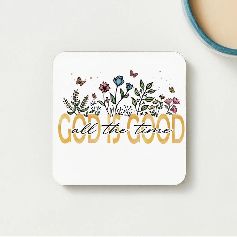 Christian Coasters, God is Good, Grow in Grace, Faith-based Home Decor ...