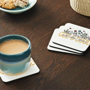 Christian Coasters, God is Good, Grow in Grace, Faith-based Home Decor ...