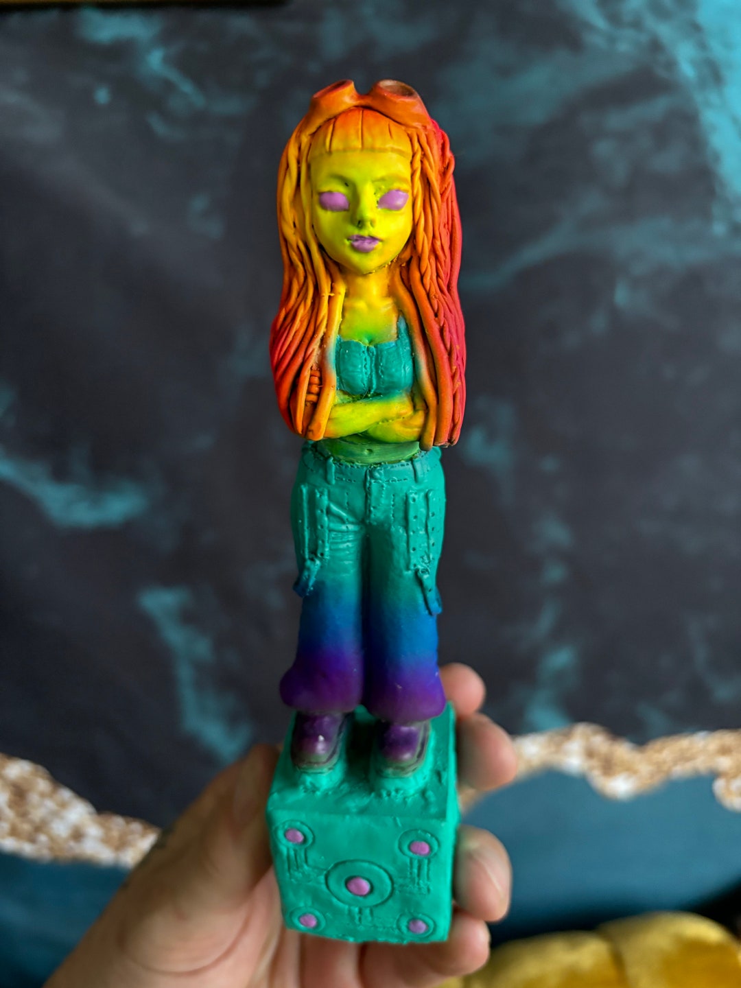 Raven Cyber Goth Figure Neon Edition - Etsy