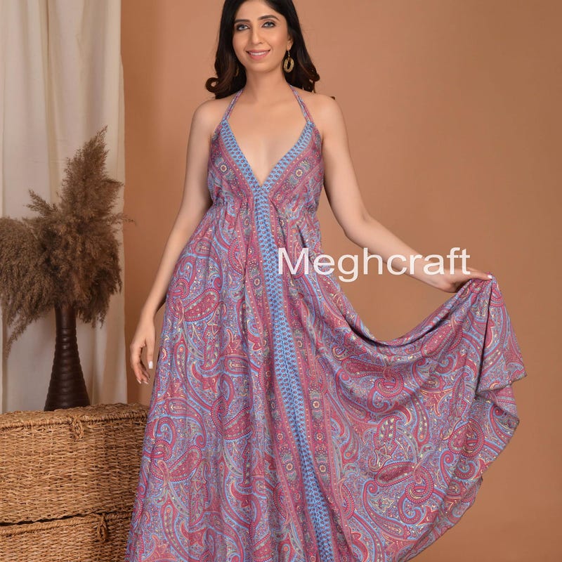 Recycled Sari Halter Dress - Etsy