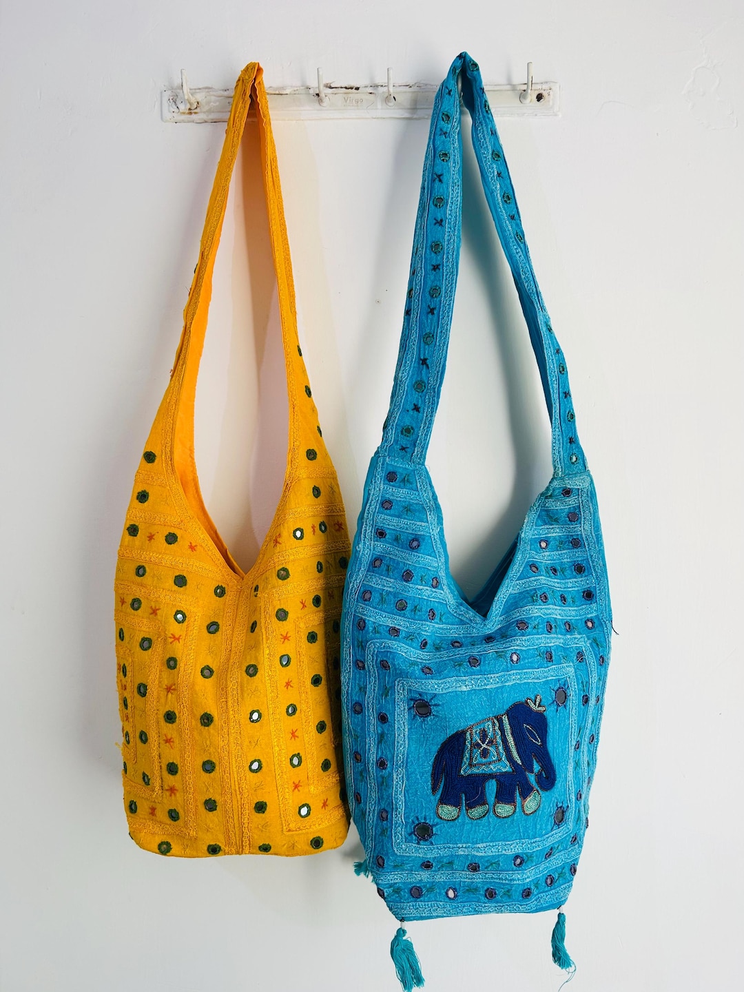 Indian Traditional Embroidered Mirror Work Jhola Bag - Crossbody Bag ...