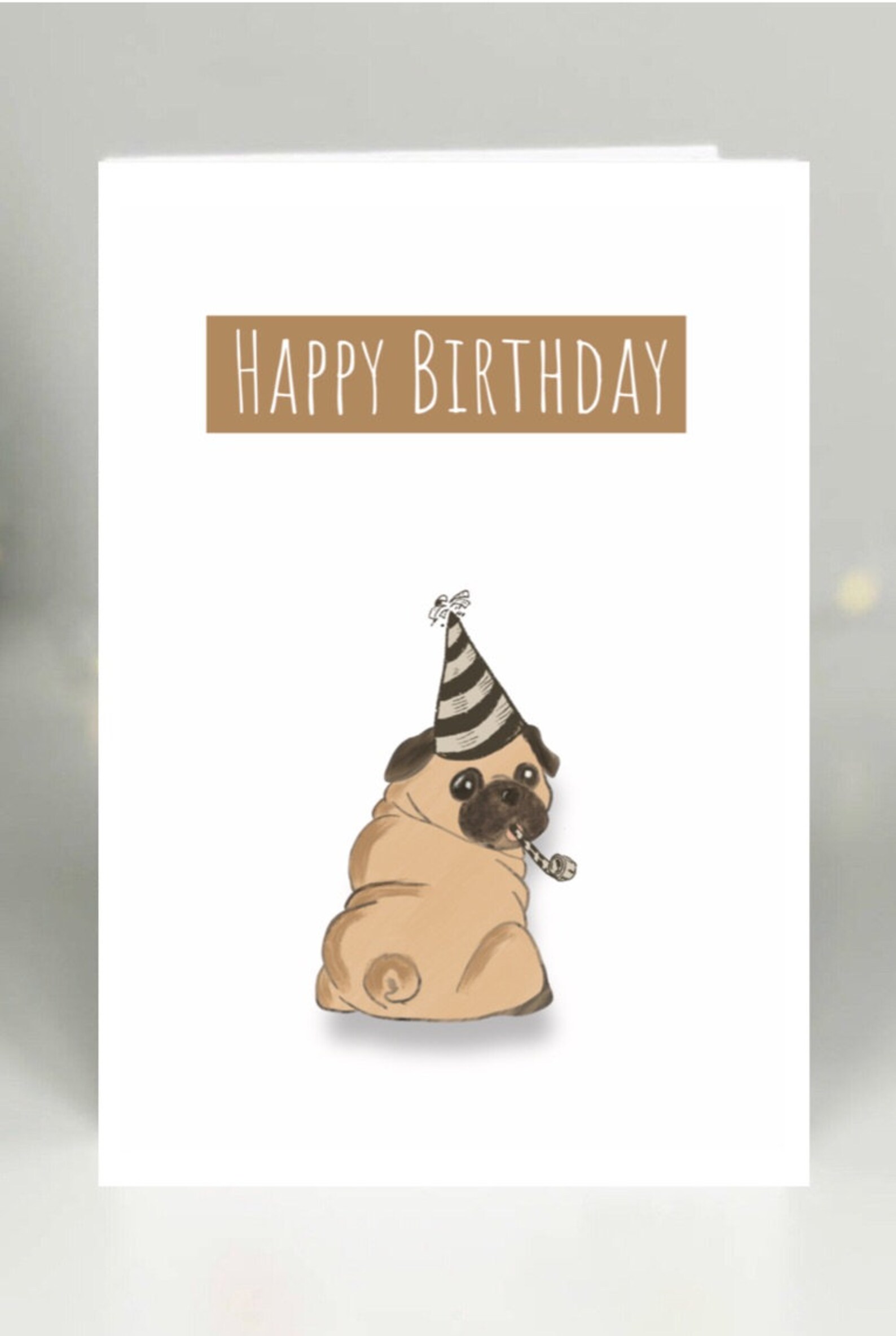 Cute Pug Birthday Card - Etsy