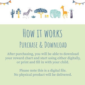Printable Kids Reward Chart - Cute Animals. Printable. Instant Download ...