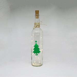Christmas Tree Twinkle Light Wine Bottle Winter Decor - Etsy