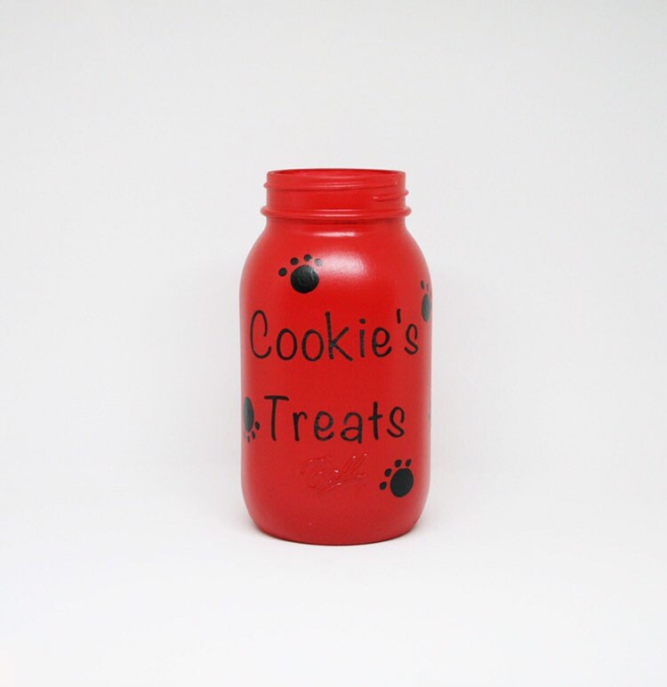 Personalized Hand Painted Paw Print Quart Mason Jar Paw | Etsy